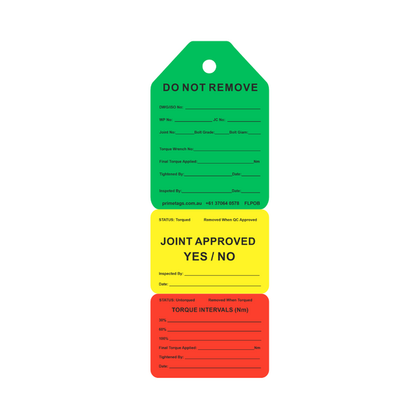 3-Stage Flange Tags (Pack of 100) | Visual Joint Integrity System ...