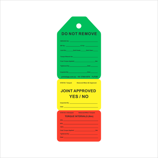 3 Stage Fitting Check Flange Tag | Prime Tags